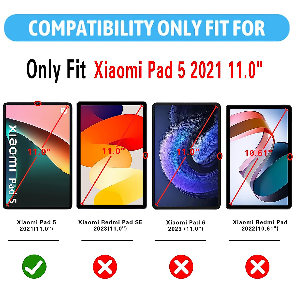 XunyLyee [2 Pack] Screen Protector Compatible with Xiaomi Pad 5, Tempered Glass Film for Xiaomi Pad 5 Pro (11 Inch) [Easy Installation]