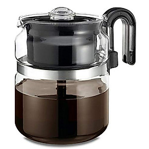 CAFÉ BREW COLLECTION High End Glass Stovetop Percolator Coffee Pot - Best 40 oz Borosilicate Glass Percolator Coffee Pot - Dishwasher Safe Coffee Percolator - BPA Free 8 Cup Percolator by Medelco