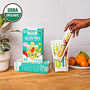 DeeBee's Organics Non-Dairy Gelato Pops, Creamy Freezer Pops made with Coconut Milk, No Refined Sugar, No Artificial Flavors or Colors (Pack of 20)