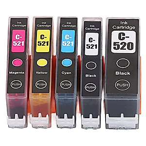 Fafeicy Ink Cartridge ABS Printing Ink Cartridge Standard Size 5% Coverage for PIXMA IP3600 IP4600 IP4700 MX860 Printer (BK BK C M Y 5 Colors)