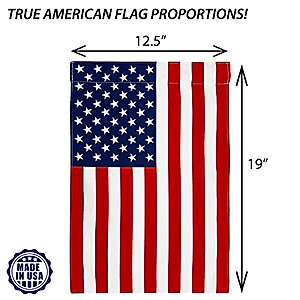 Salt and Palms American 4th of July Garden Flag Made in the USA Premium Poly Poplin Weather Resistant Double-Sided Fade Resistant Patriotic United States Stars and Stripes Perfect Decor for Outdoor Yard Porch Patio Lawn 12.5 x 19 Inches