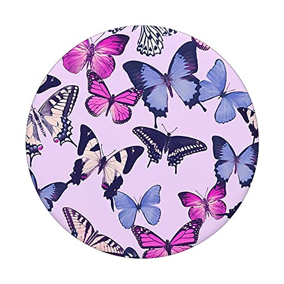 Cute Colorful Butterfly Design Pattern On Pink PopSockets Swappable PopGrip