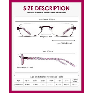 LOVIVY 3 Pack Rimless Reading Glasses for Women Blue Light Blocking Readers Tinted Edge Spring Hinge Pattern Print Arm Eyeglasses Mix 2.50