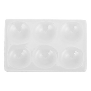 Baluue Depressions Porcelain Spot Plate 6 Wells Scientific Ceramic Spotting Reaction Plate for Laboratory Experiment Chemical Testing White