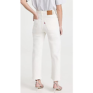 Levi's Women's Premium Ribcage Straight Ankle Jeans, Cloud Over-White, 25
