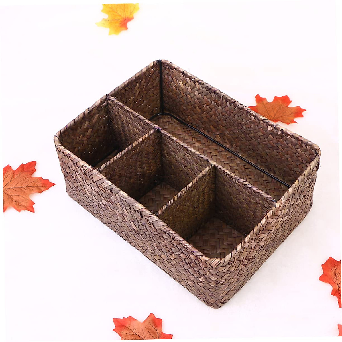 Alipis Makeup Organizer Drawers Stackable Wicker Baskets Makeup Organizer for Drawer Wicker Baskets with Lids Rectangular Wicker Basket Wicker Basket with Lid Makeup Tray Storage Showcase