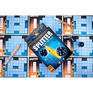 Splitter Dice Game - A Symmetrical Challenge of Numbers and Strategy, Roll-and-Write Puzzle Game, Family Game for Kids and Adults, Ages 8+, 1-12 Players, 15 Minute Playtime, Made by Pandasaurus Games