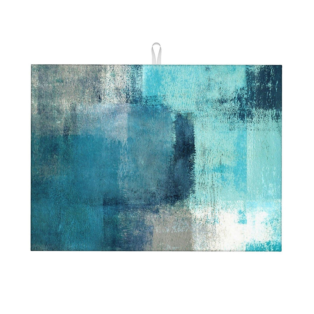Teery-YY Dish Drying Mat Turquoise and Grey Art Artwork Pattern Microfiber Absorbent Reversible Kitchenware Mat for White One Size FYMR-TEY-GZD02 FYMR-TEY-GZD02