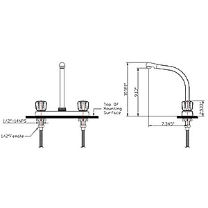 Dura Faucet DF-PK210S-BQ Hi-Rise RV Kitchen Sink Faucet with Smoked Acrylic Knobs (Bisque Parchment)