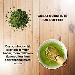 BambooWorx Matcha Whisk Set - Matcha Whisk (Chasen), Traditional Scoop (Chashaku), Tea Spoon. The Perfect Set to Prepare a Traditional Cup of Japanese Matcha Tea, Handmade from 100% Natural Bamboo