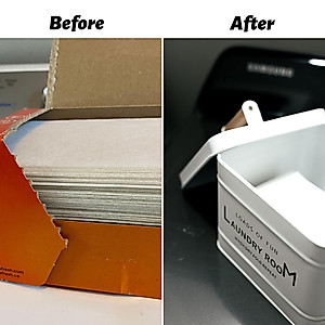 M.C.S. Modern Farmhouse Metal Laundry Bin, Dryer Sheet Holder Laundry Detergent Dispenser with Lid and Scoop for Laundry Room Decor and Space Saving Laundry Room Organization and Storage