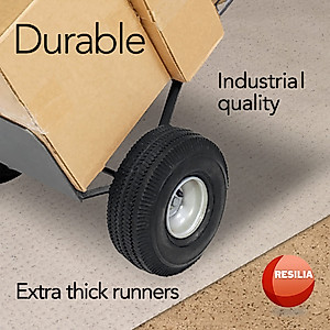 Resilia Industrial-Grade Floor Protector for Deep Pile Carpet with Crosshatch Pattern, Clear, Easy-to-Clean Plastic Mat, 24 Inches x 6 Feet, for High Traffic and Commercial Use