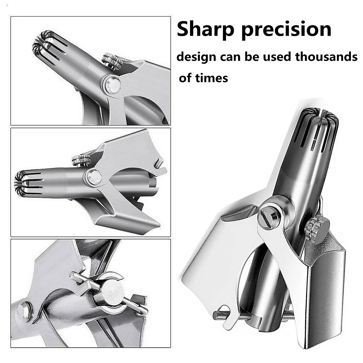Wapealy nose and ear trimmer for men, Manual stainless steel rotate nose clip, suitable for women does not hurt the skin nose hair removal, best rated，do not need batteries, removable for cleaning