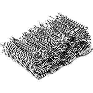 AGTEK 6 Inch Galvanized Landscape Staples 200 Pack 11 Gauge Widened Garden Stakes Heavy-Duty for Landscape Fabric