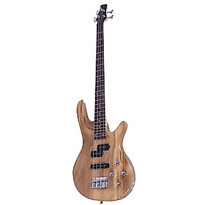 Kcelarec Electric Bass Guitar Full Size 4 String Exquisite Stylish Bass with Power Line and Wrench Tool (Burlywood Color)