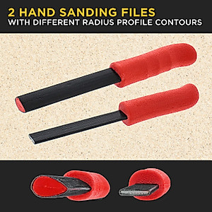 Dura-Gold 20-Piece Contoured Profile 5" Hand Sanding Block Set with 40 Sheet Hook & Loop Sandpaper Kit - Interchangeable Assorted Convex & Concave Shapes - Sand Wood Woodworking Furniture, Auto Paint