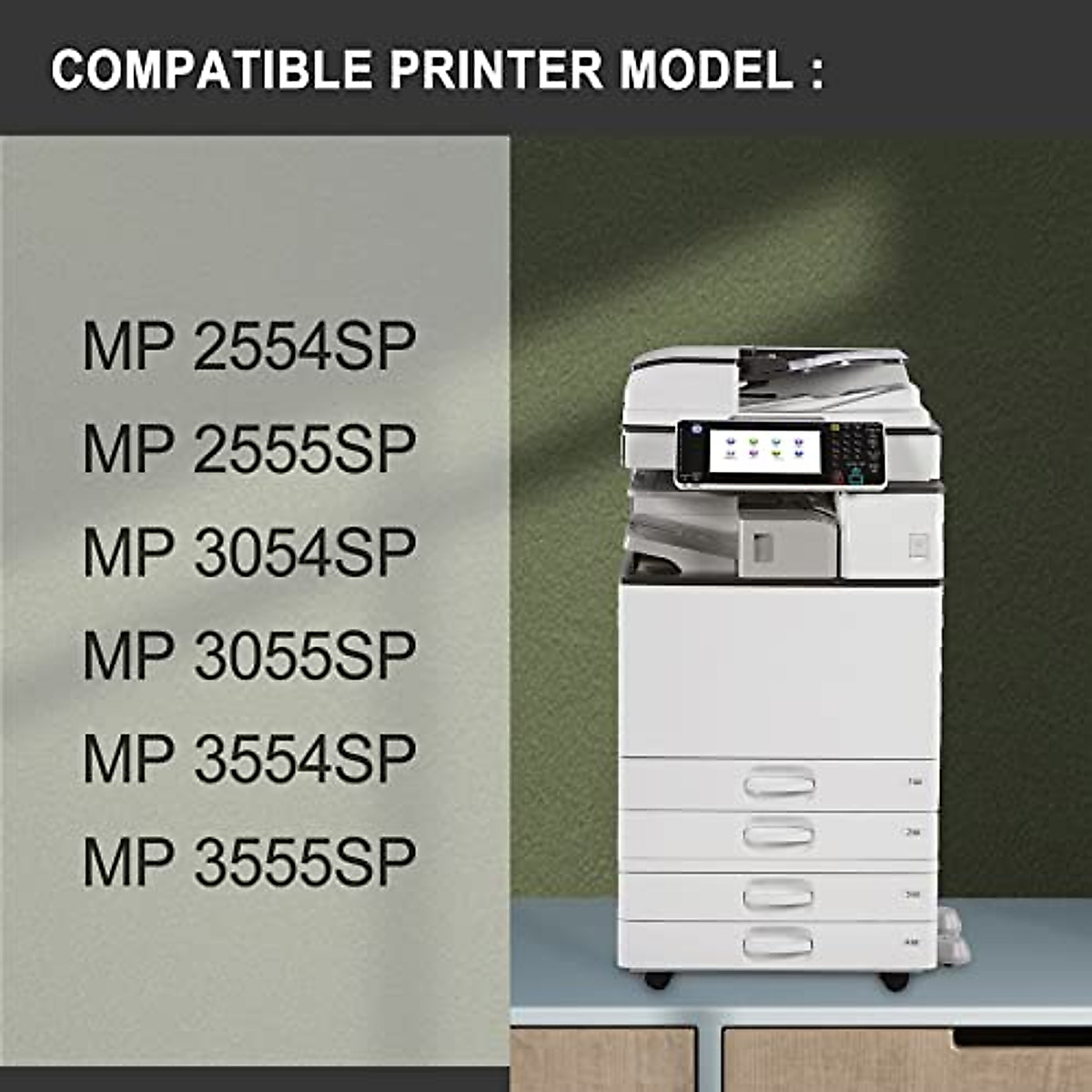 DRAWN Compatible 841993 Toner Cartridge Replacement for Ricoh MP 2554SP 2555SP 3054SP 3055SP 3554SP 3555SP Printer MP 3554 Toner Cartridge(1 Pack, Black)