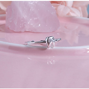 Helen de Lete Simple Geometric Pattern Lost Teeth 925 Sterling Silver Open Ring