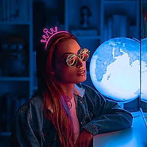 Suyegirl 6 Pcs Glow Dark Headbands Women for Party, Crown Headbands For Girls, Halloween Hair Accessories for Women,Hair Hoop Tiara for Party Cosplay