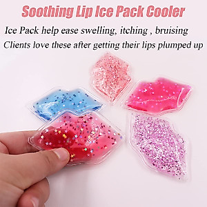 Ice Pack for Lip Filler, Lip Ice Pack Bulk Small Ice Pack for Mouth, Injections, Injuries, Bruises (5 Pack (Different Color))