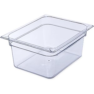 Carlisle FoodService Products Storplus 1/2-Size Food Pan for Catering, Buffets, and Restaurants, Polycarbonate 6 Inches Deep, Clear