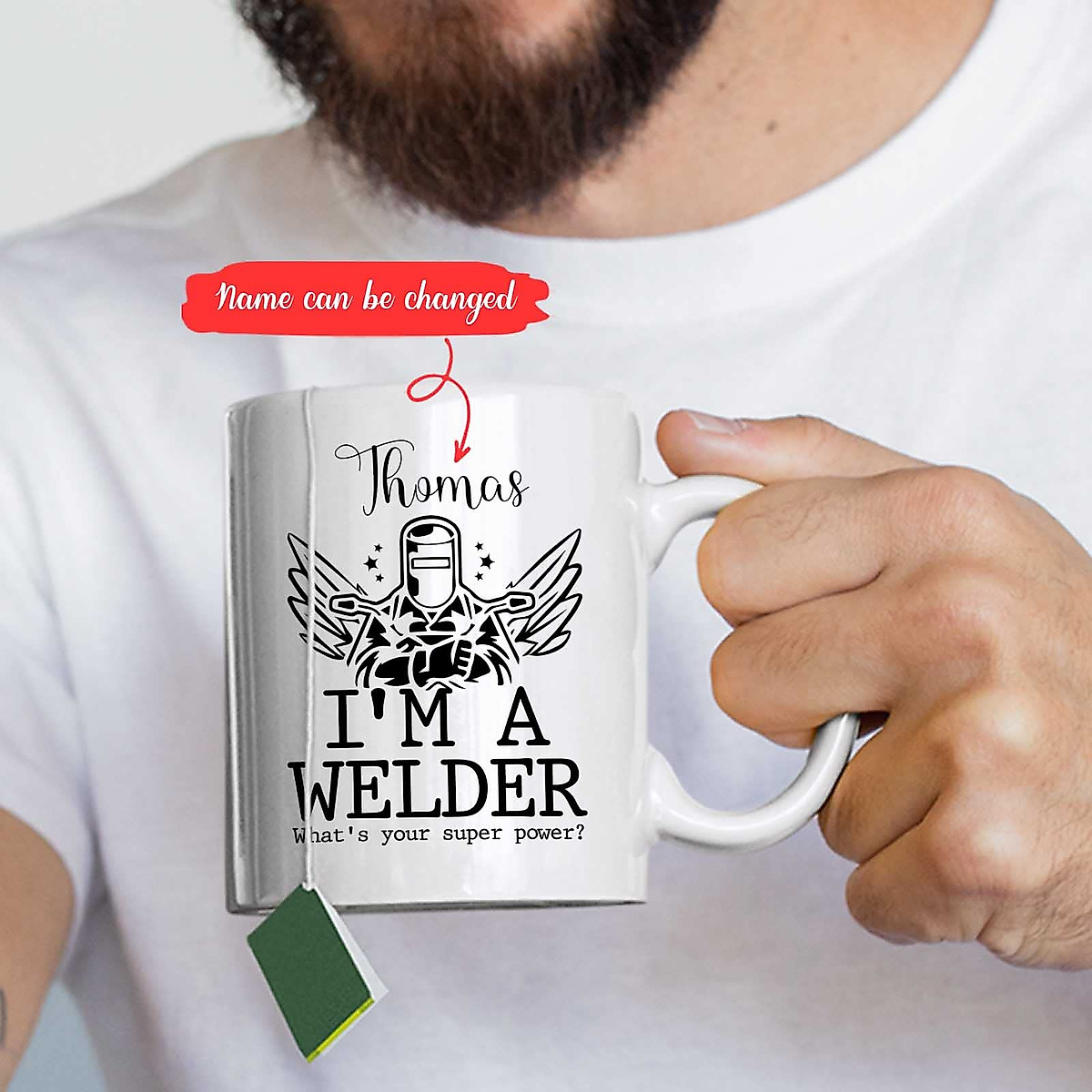 BigTees I'm A Welder What Your Super Power Mug, Customized Welder Coffee Mug, Welder Mug, Welding Gift, Personalized Welding Mug, Gifts For Welders, Gifts For Men, White Ceramic Mug 11Oz Or 15Oz