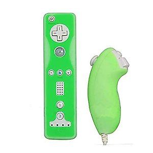Silicone Rubber Case Protective Soft Gel Cover Skin Shell for Wii Remote Controller for Wii Nunchuk Joystick Silicone Case (Green)