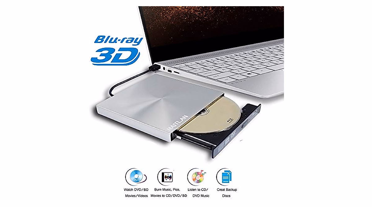 External Blu-ray Burner Region Free Portable DVD Player, for HP Dell ...