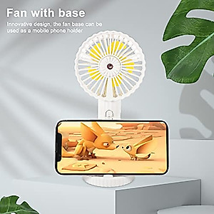 LOUYC Handheld Portable Misting Fan, Rechargeable Battery Operated Hand Held Fan, 3 Speeds/2 Mode Spray Mister Personal Fan,Mini USB Fan for Stylish Kids Girls Women Men Indoor Outdoor Travelling