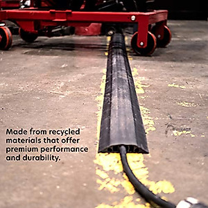 Line Boss 3-Channel Wire Hider, Cord Protector and Cable Organizer for Industrial Cable Management, 4.5 in. X 5 ft., Black, 6500-5C