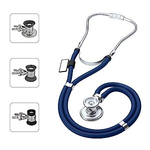 MDF Instruments, Sprague Rappaport Dual Head Stethoscope with Adult, Pediatric, and Infant Convertible chestpiece - Royal Blue (MDF767-10)