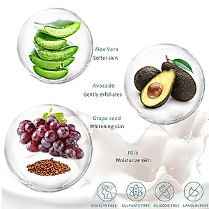 Foot Masks-5 Pack,Natural Foot Care Exfoliating Treatment Repairs Cracked Heels,Peeling Away Calluses and Dead Skin Cells,Make Your Feet Baby Soft & Get a Smooth Skin -For Men Women（Milk &Avocado）