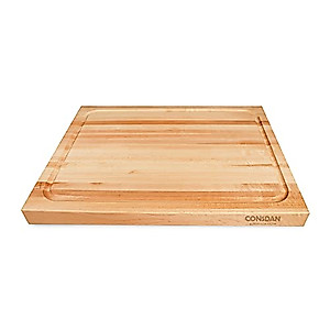 CONSDAN Cutting Board, USA Grown Hardwood, Butcher Block Hard Maple with Invisible Inner Handle, Prefinished with Food-Grade Oil, Suitable for Kitchen Edge Grain, 1-1/2" Thick, 16" L x 12" W