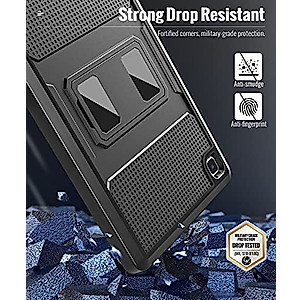 MoKo Case Fit Samsung Galaxy Tab A7 Lite 8.7-Inch 2021 (SM-T225/T220/T227), Shockproof Full Body Rugged Stand Back Cover Built-in Screen Protector Fit Galaxy Tab A7 Lite 8.7" 2021, Black