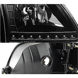 HH Building 2pcs Headlight Front Left Right Driver Passenger Side Clear Lens Black Housing Headlights + Corner 3L3Z13008DA FO2502267 5_HD-ON-FF15097-LED-SET-BK