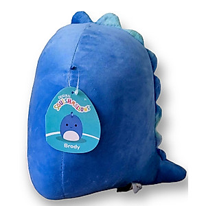 Squishmallows 11 Inch Brody Blue Dinosaur with White Belly Plush - Prehistoric Squad Stuffed Animal Toy