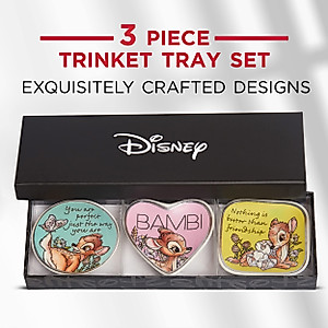 Disney Bambi Trinket Dish Set - Ring Jewelry Tray - Mini Ceramic Trinket Trays, 3-Piece Trinket Dish Gift Set
