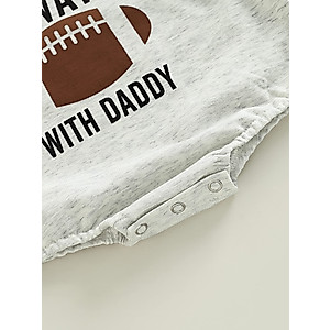 BULINGNA Newborn Infant Baby Boy Girl Sweatshirt Romper Funny Letters Print Long Sleeve One-Piece Bodysuit Fall Clothes (Light Gray, 6-12 Months)