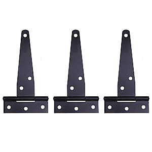 Hemoton 6PCS 4 gate Hinges for Wooden Fences Door Hinges Hardware Fence Hinges Garden shed Hinges T Shape Hinge self Closing Door Hinges Barn gate Hinges barn Door gate Steel Door Ball