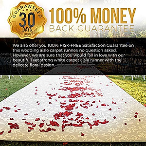 Venker Wedding Decorations Aisle Runner for Outdoor and Indoor, Gold Printing,100ft X3ft,Polyester Paper Convenient for Single Use