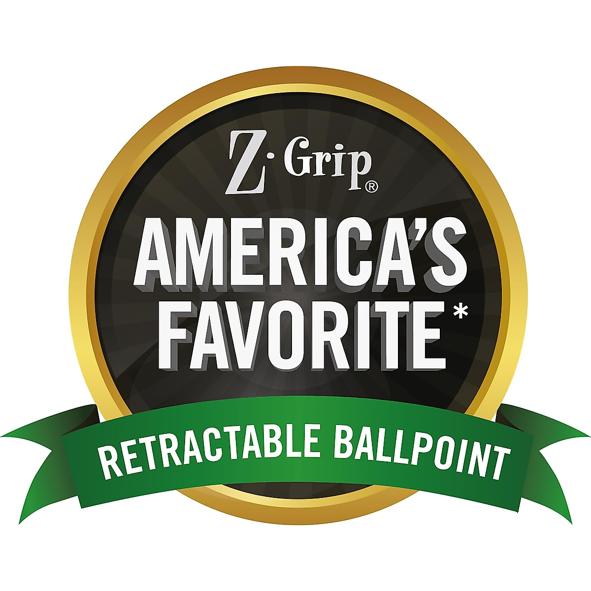 Zebra Pen Z-Grip Retractable Ballpoint Pen, Fine Point, 0.7mm, Black Ink, 12-Pack