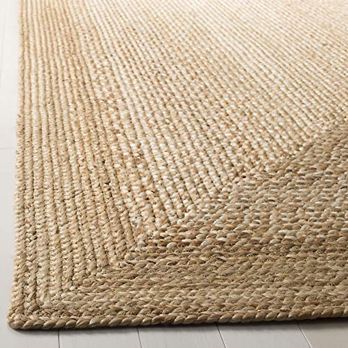 SAFAVIEH Natural Fiber Collection Area Rug - 10' x 14', Natural & Ivory, Handmade Farmhouse Boho Coastal Rustic Jute, Ideal for High Traffic Areas in Living Room, Bedroom (NF885B)