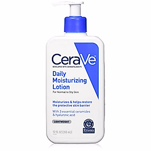 CeraVe Daily moisturizing lotion | 12 ounce | face & body lotion for dry skin with hyaluronic acid | fragrance free, 12 Fl Oz