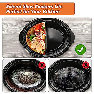 LARMAZEN Slow Cooker Liners for 6 – 8 QT Crockpot & Hamilton Pot, Allows Cooking 3 Foods At Once,Reusable Silicone Slow Cooker Divider Insert,Leakproof/Dishwasher Safe/BPA Free (Black)