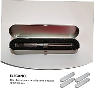 Ciieeo 4pcs Stationery Box Organizer with Lid Empty Hinged Tins Makeup Brush Case Pen Storage Pouch Clear Container Durable Pen Case Chopsticks Box Tinplate Multifunction Student