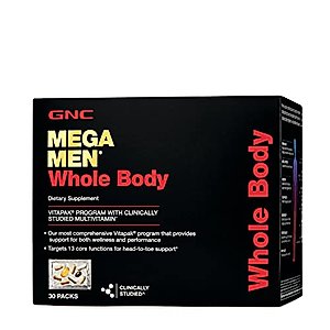 GNC Mega Men Whole Body VP Multi Vitamins, 30 Count
