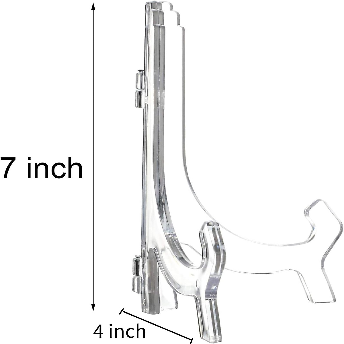 6 Pack 7 Inch Acrylic Easel Stand, Display Stand, Plate Stands for Display, Photo Holder Picture Frame Book Stand (Clear)
