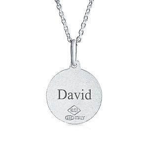 Saint Michael Patron of Military Police Security Worker Medal Medallion .925 Sterling Silver Pendant Necklace for Men Women Custom Engraved