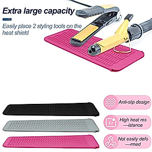 1Pack Silicone Heat Resistant Mat Pouch for Hair Straightener, Curling Iron, Flat Iron and Hot Hair Tools Pink