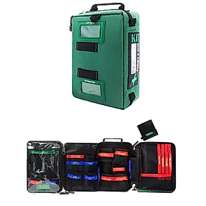 Bearhoho 11''x7'' Big Size Survival First Aid Kit Empty Emergency Trauma Bag Medical Kit with Labeled Compartments for Boat Car Camping Hiking Travel & Backpacking